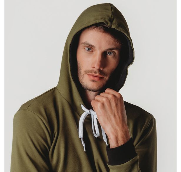 Moletom Verde Forrado Masculino Com Capuz e UV 50+ | Fiero - Fiero
