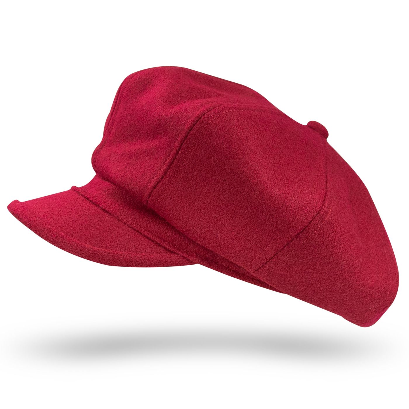 Boina vermelha de lã 8 gomos com aba térmica Montaigne - Fiero