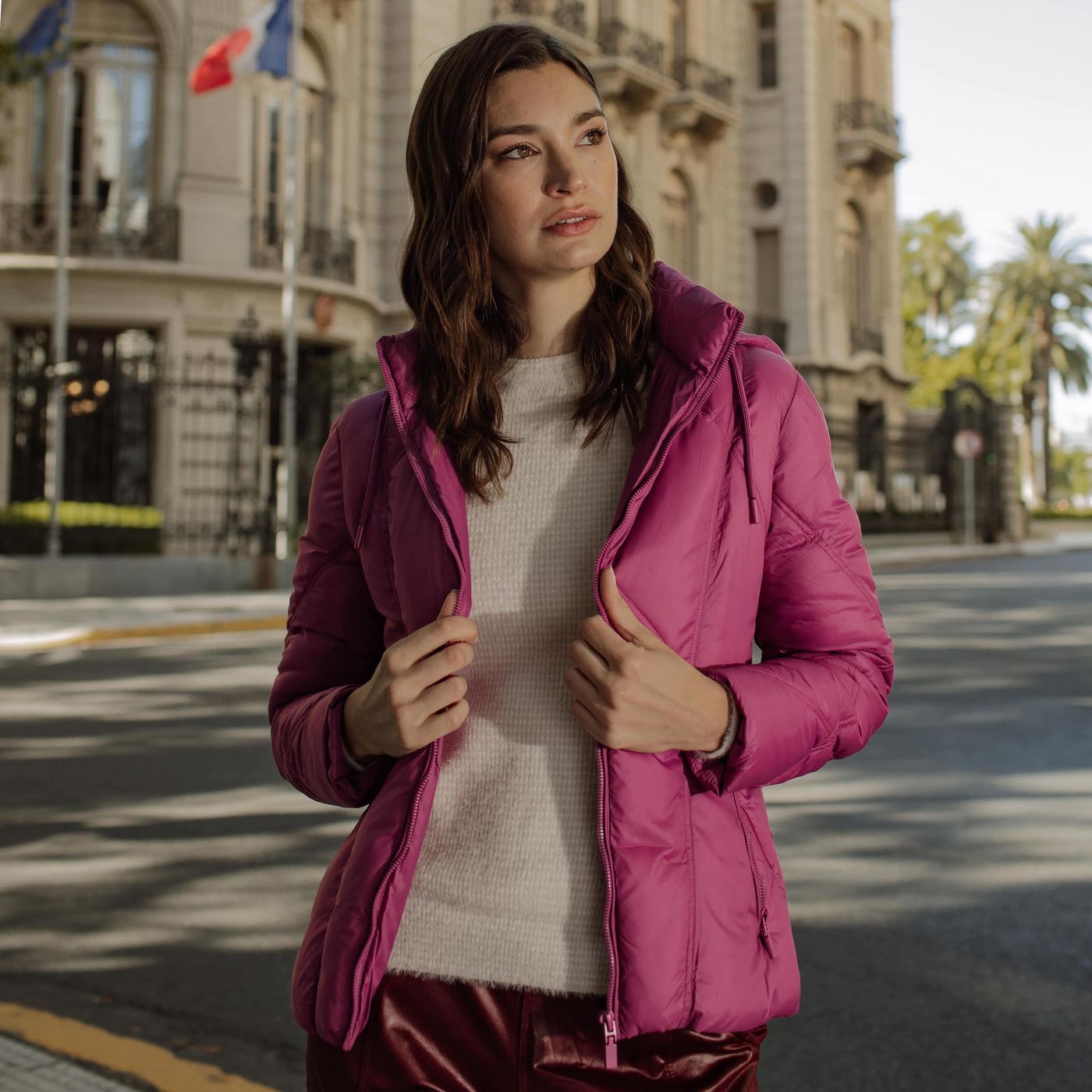 Casaco feminino Puffer Dupont Sorona Tech Alpine Bansko Rosa - Fiero