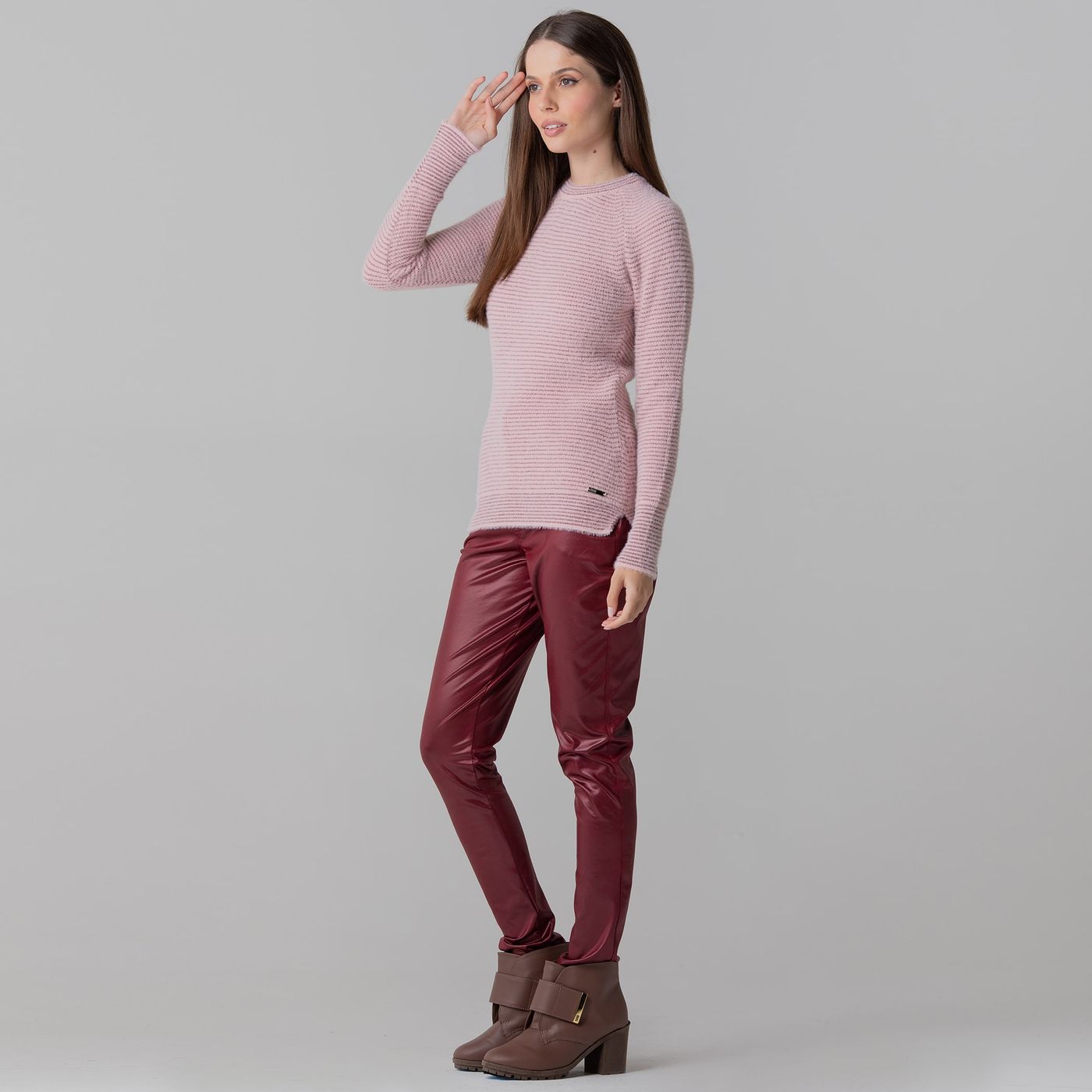 suéter feminino rosa peluciado Bergen - Fiero