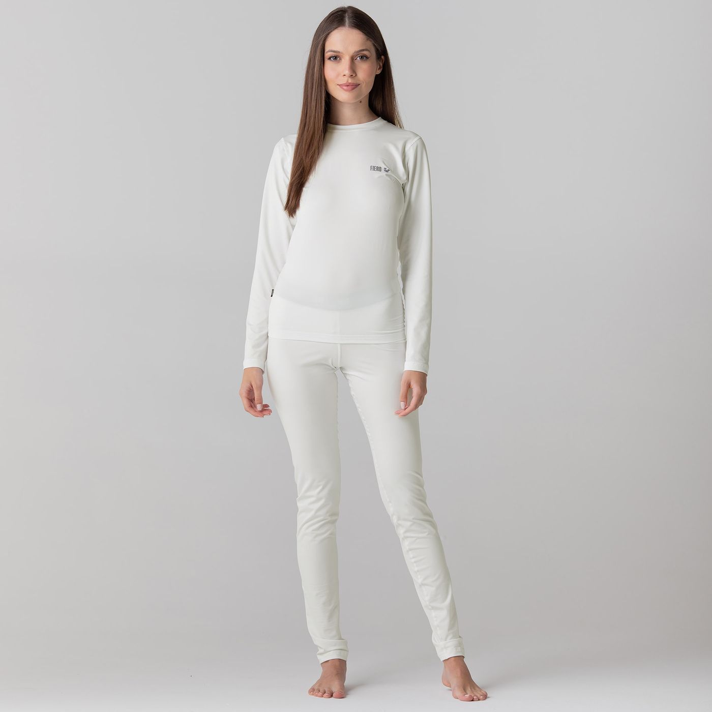 Calça feminina baselayer off white para neve - Fiero