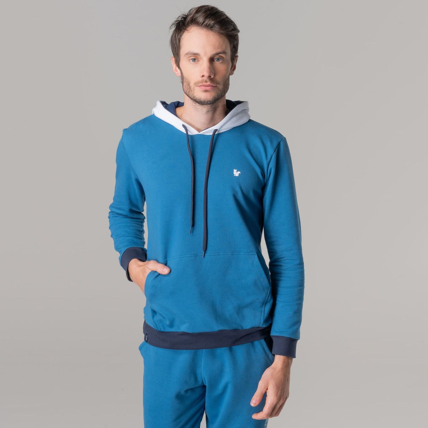 Moletom Canguru Masculino Azul Colors Premium UV50+ | Fiero - Fiero
