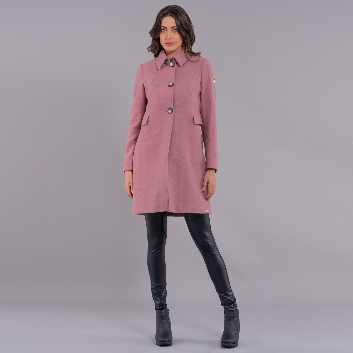 Casaco longo rosa Grenoble em lã - Fiero